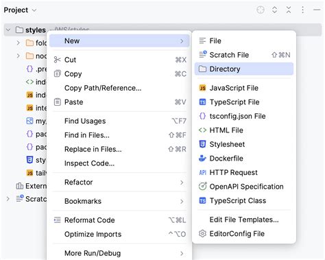 Creating Files And Directories WebStorm Documentation