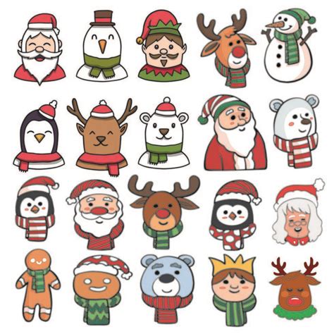 conjunto de personajes navideños 1406367 Vector en Vecteezy