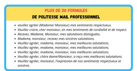 Découvrir 116 imagen formule de politesse pour un mail professionnel