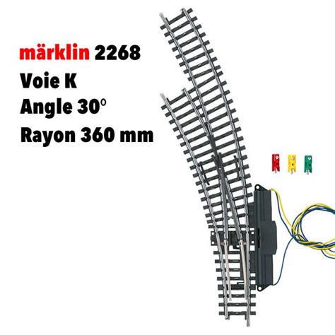 Aiguillage enroulé à gauche voie K courbe extérieure 30 entraxe 64 6