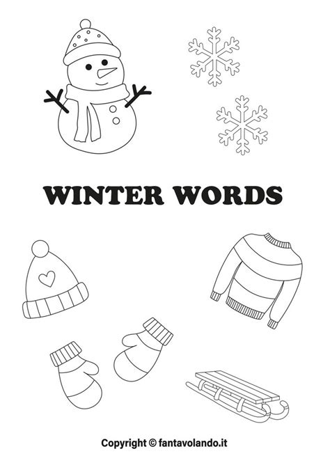 Schede Didattiche Di Inglese Winter Words Fantavolando Schede