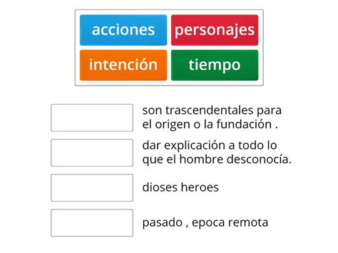 Caracteristicas Del Mito Une Las Correspondencias