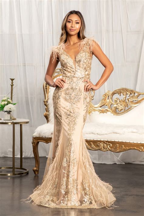 Sequin Sheer Bodice Mermaid Dress GLS Collective