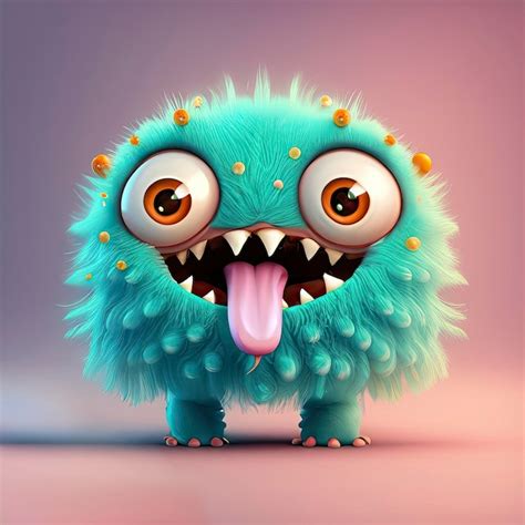 Premium Ai Image A Cute Monster With A Long Tongue