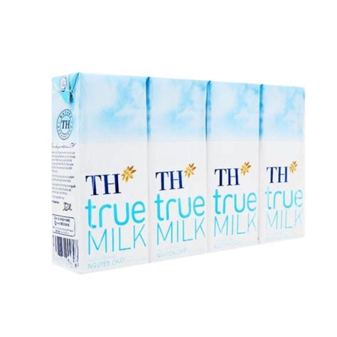 Sữa tươi tiệt trùng nguyên chất TH true milk 180ml Lazada vn