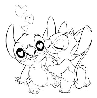 Stitch And Angel Love Coloring Pages Sketch Coloring Page