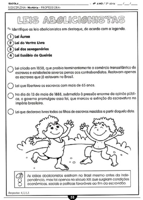 Hist Ria Do Brasil Atividades Exerc Cios Para Imprimir Portal Escola
