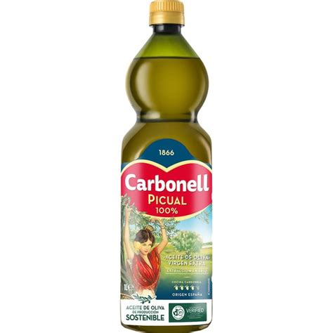 Aceite De Oliva Virgen Extra 100 Picual Botella 1 L CARBONELL