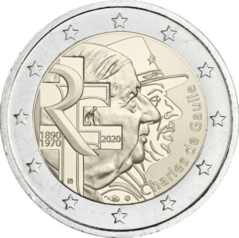 Piece Rare 2 Euro Charles De Gaulle Communauté MCMS