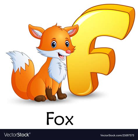 Letter F Is For Fox Cartoon Alphabet Vector Image On Vectorstock Artofit