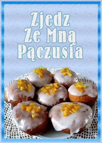 Pyszne pączki na talerzyku na tłusty czwartek Gify i obrazki na