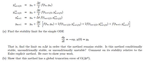 solved consider the 4th order runge kutta method find