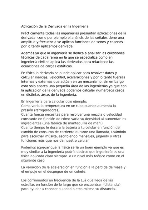 Aplicaciones de la derivada en la ingenieria compress Aplicación de