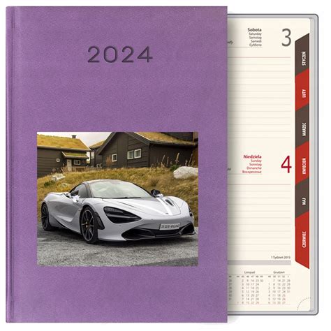 Kalendarz Książkowy PLANER A5 2024 FIOLET CARS 07 WZORY 55 zł