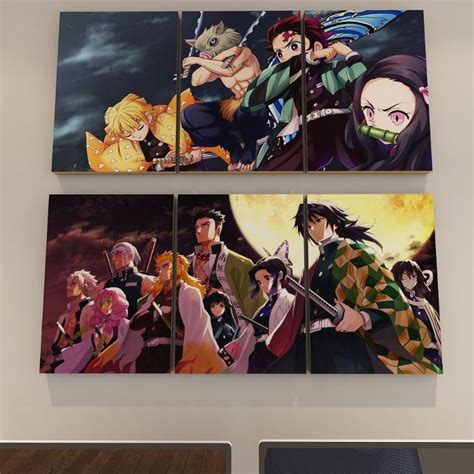 Jual Poster Kayu Anime Kimetsu No Yaiba Demon Slayer Hiasan Dinding