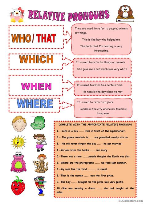 Relative Pronouns English Esl Worksheets Pdf Doc