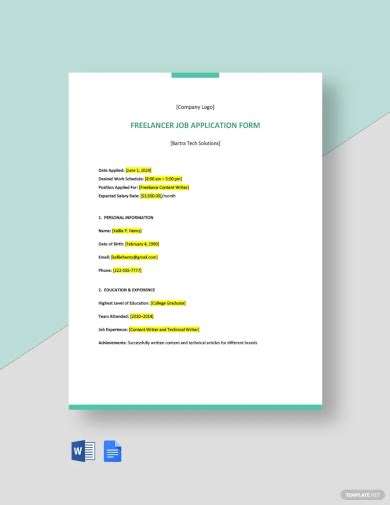 Job Application Form 13 Examples Format Pdf