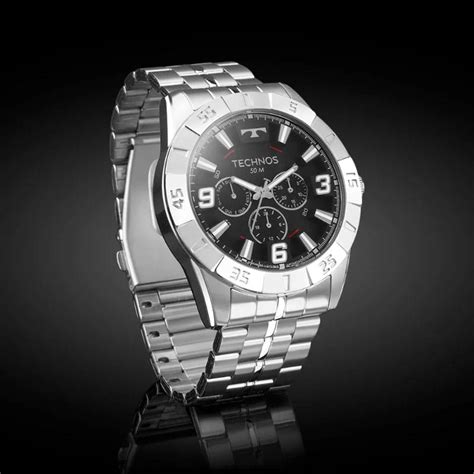 Relógio Masculino Technos Racer Prata 6P29ALB 1P Oficina dos Bits