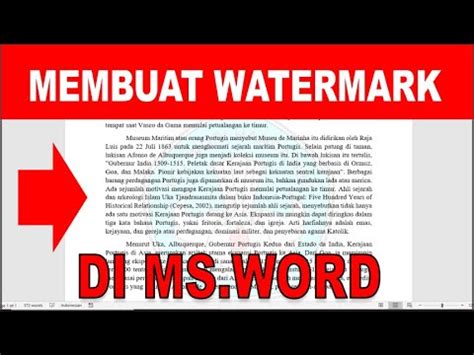 Cara Membuat Watermark Logo Atau Gambar Didokumen Microsoft Word Youtube