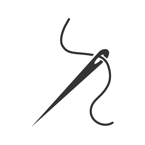 Sewing Needle With Thread Glyph Icon Silhouette Symbol Tailoring