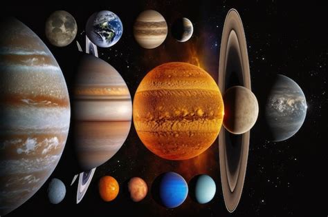 O Sistema Solar Todos Os Oito Planetas E O Sol Generative Ai Foto