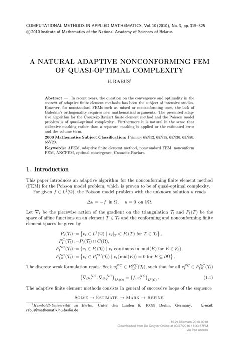 [pdf] a natural adaptive nonconforming fem of quasi optimal complexity