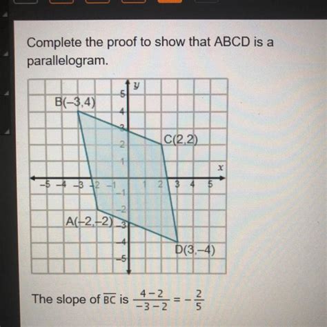 Complete The Proof To Show That Abcd Is A Parallelogram Bcllad And
