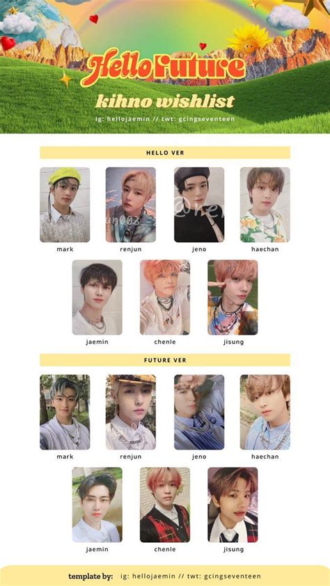 Hello Future Kihno Ver Template Photo Card Template Photocard Nct