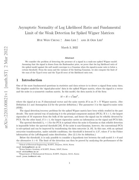 asymptotic normality of log likelihood ratio and fundamental limit of the weak detection for