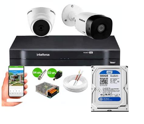 Kit 2 Câmeras de Segurança VHC 1120b 1120d HD 72OP DVR MHDX FULL HD 4