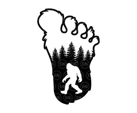Bigfoot Svg Forest Svg Big Foot Print Svg Yeti Svg Etsy Finland