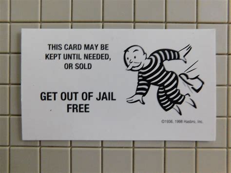 Genuine Monopoly Get Out Of Jail Free Card One Your Choice Ebay