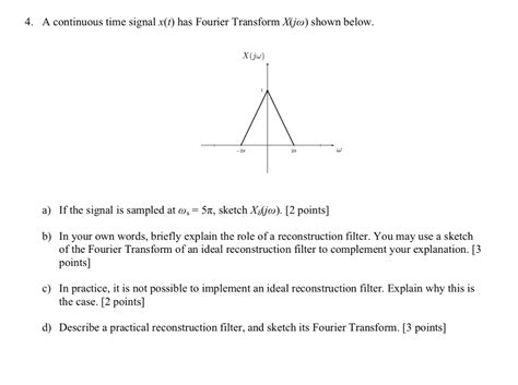 solved 4 a continuous time signal x t has fourier