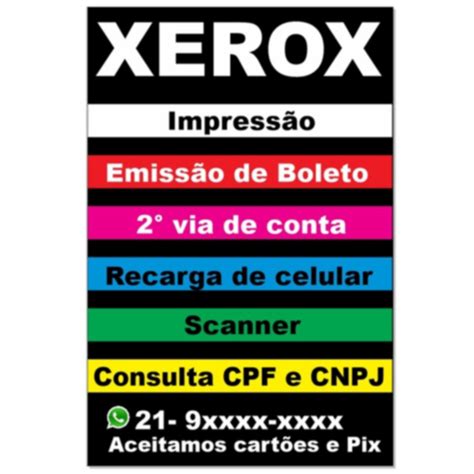 Banner tema XEROX vários tamanhos Shopee Brasil