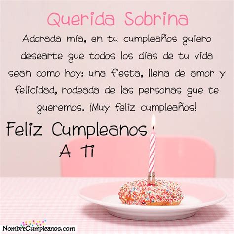 Feliz Cumpleaños Querida Sobrina Tartas Tarjetas Deseos