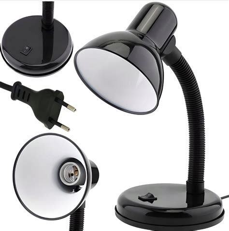 Lampka Biurkowa Regulowana Szkolna Na Biurko Nocna W Czarna Lampka