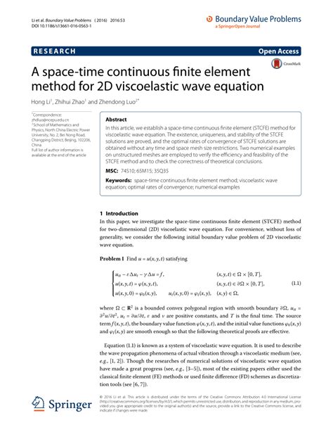 pdf a space time continuous finite element method for 2d viscoelastic wave equation