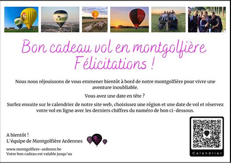 Utilisez votre bon cadeau Montgolfière Ardenne et réservez votre vol de