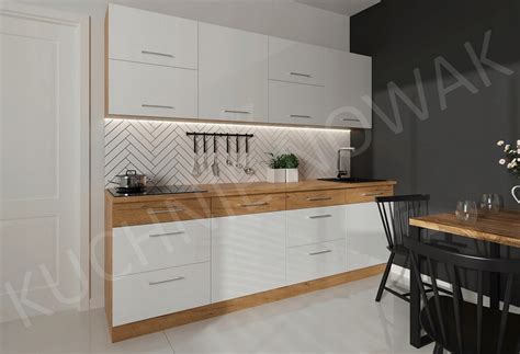 Meble kuchenne MARY VIGO 240 cm MDF połysk 112732 Cena Opinie