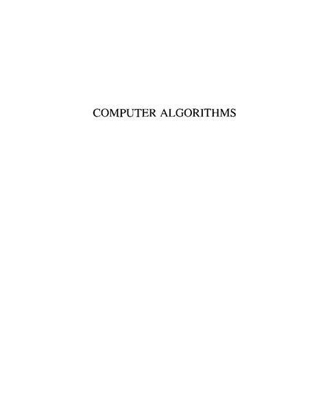 solution horowitz and sahani fundamentals of computer algorithms 2nd edition pdfdrive com