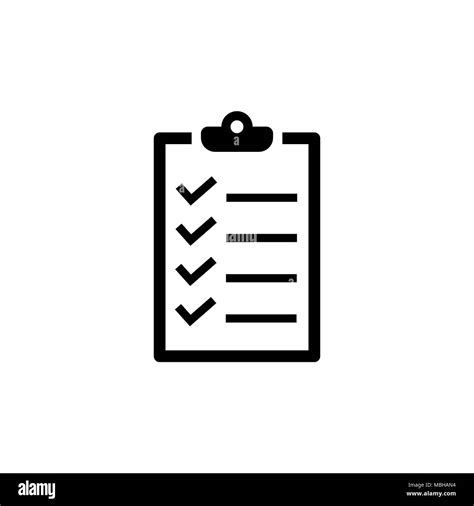 Checklist Icon In Flat Style To Do List Symbol Stock Vector Image