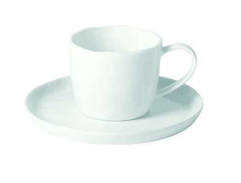 Lot de 6 Tasses à thé avec sous tasses en porcelaine 16 cm blanc