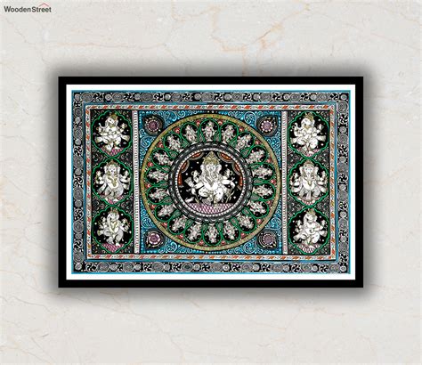 Buy Incarnations Of Ganpati Artwork Pattachitra Art Canvas Painting