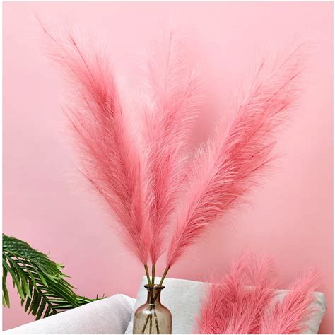 Buy Faux Pampas Grass Decor Large Cm Tall Pink Artificial Pampas