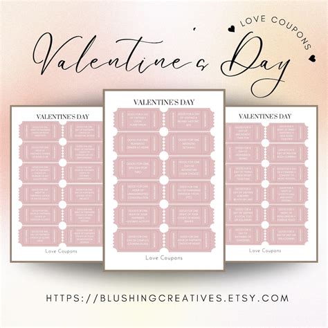 Printable Coupon Book For Valentines Day Anniversary Gift For Husband