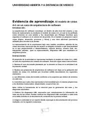 DDRS U1 EA Docx UNIVERSIDAD ABIERTA Y A DISTANCIA DE MEXICO Evidencia
