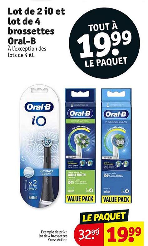 Promo Lot De 2 IO Et Lot De 4 Brossettes Oral B Chez Kruidvat