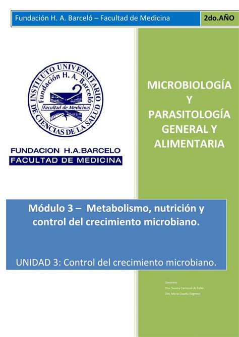 PDF MICROBIOLOGÍA Y PARASITOLOGÍA GENERAL contenidonutricion2 ar