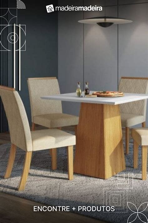 Conjunto Sala de Jantar 4 Cadeiras Rafaela Espresso Móveis