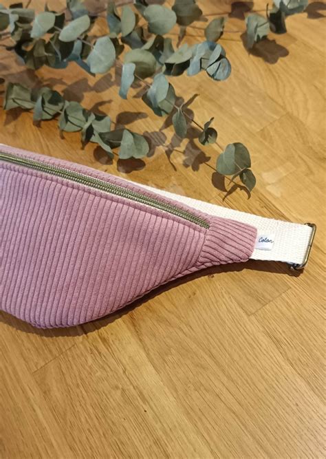 Sac banane Velours Côtelé Vieux Rose
